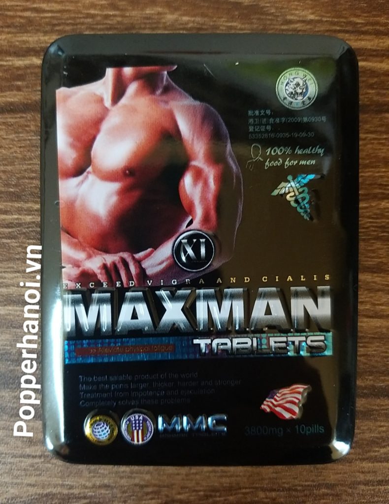 Viên uống cường dương Maxman chính hãng - Mua popper tại Hà Nội chính hãng giá rẻ